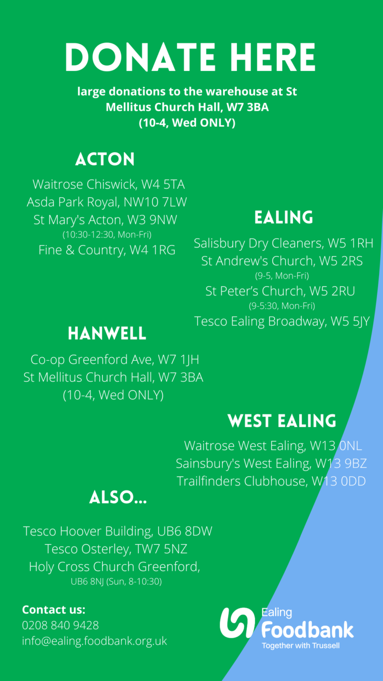 Donate food - Ealing Foodbank