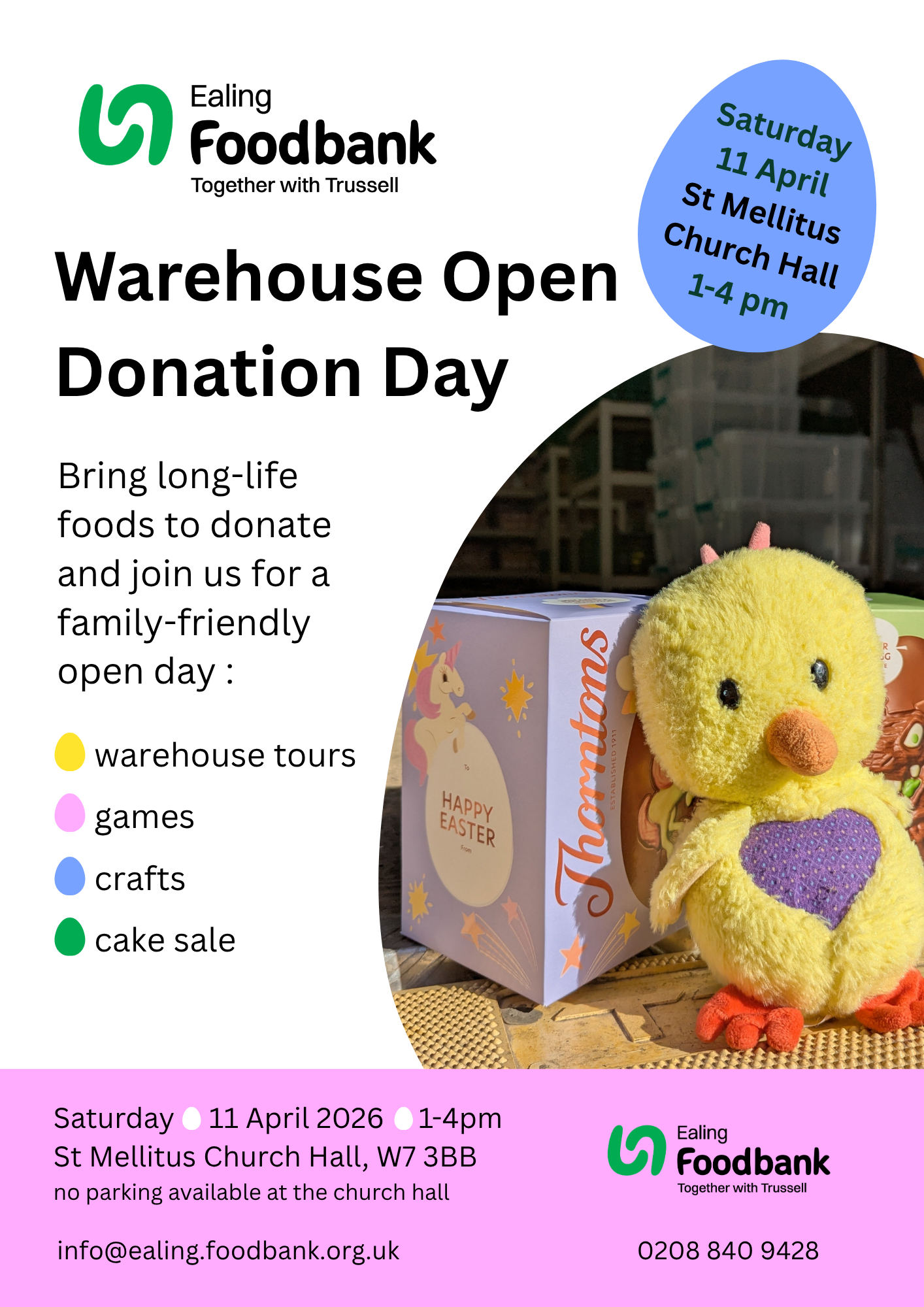 Warehouse Open Donation Day - Saturday 11 April - Ealing Foodbank